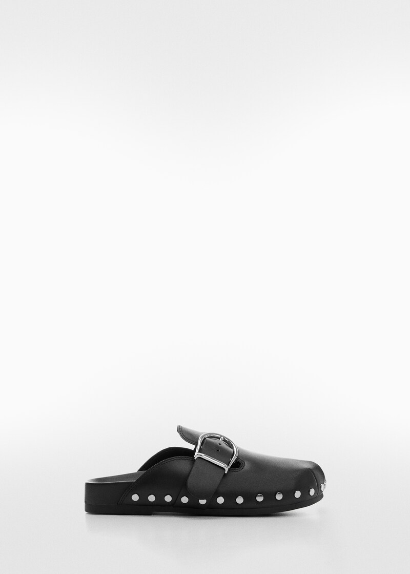Studded leather clog - Woman | MANGO USA