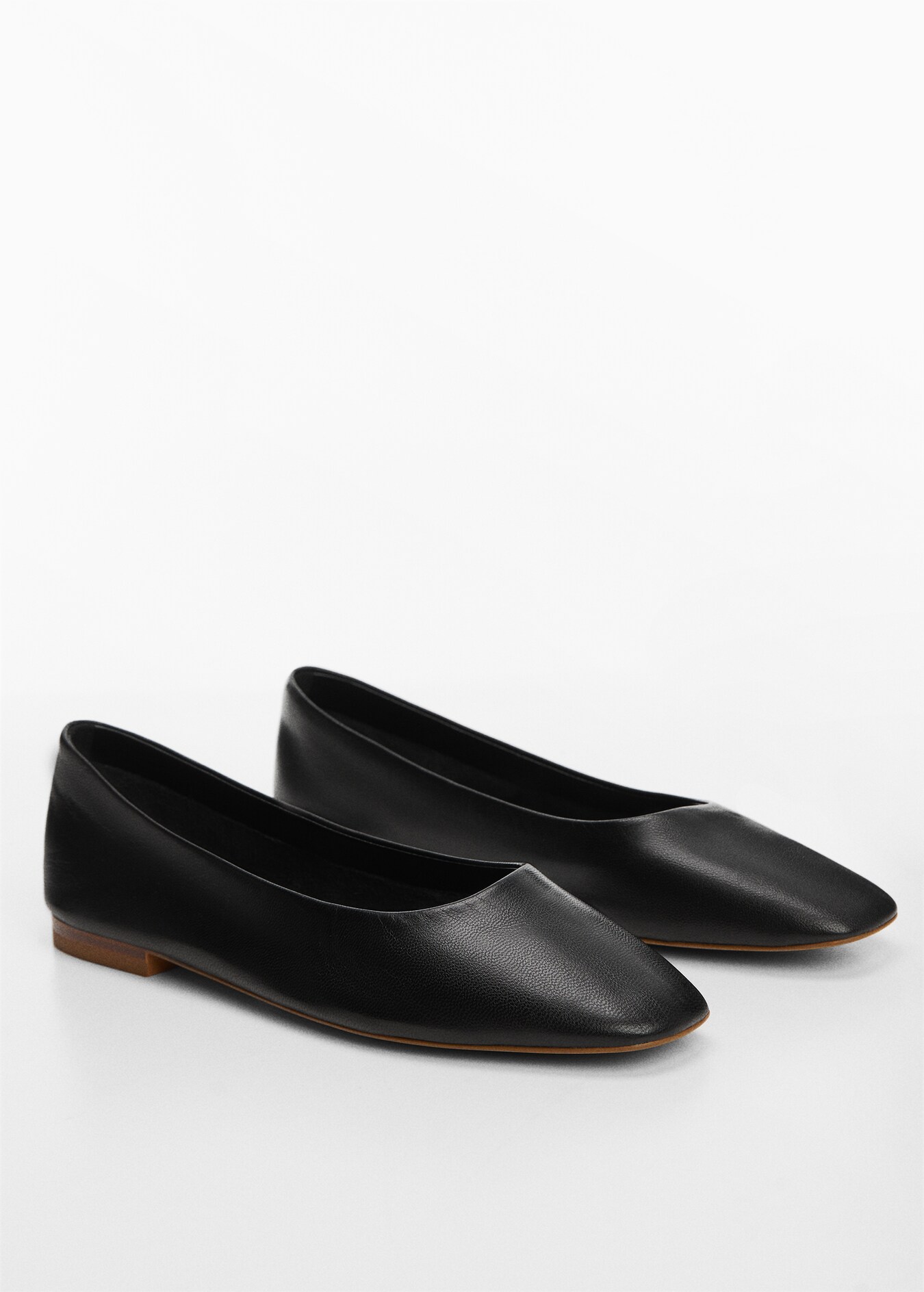 Leather Ballet Flats Woman Mango Usa