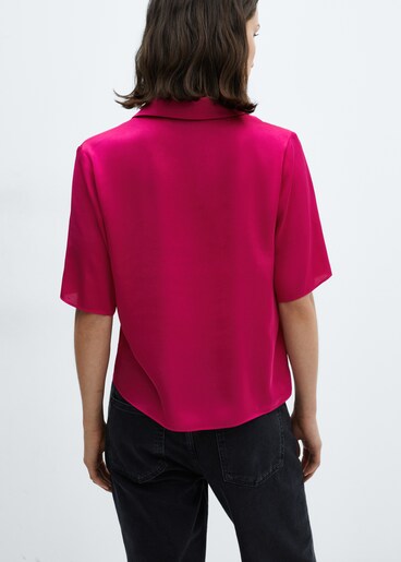 Short Sleeved Satin Shirt Women Mango Usa
