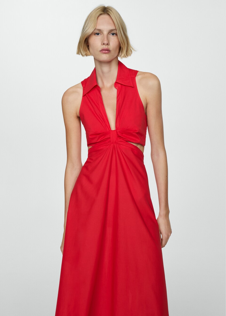 Side Slit Long Dress Women Mango Usa