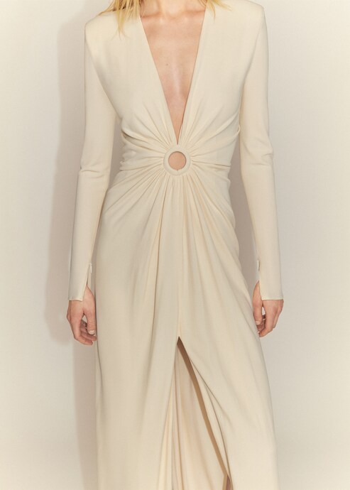 Hoop dress with gathered opening - Women | MANGO United Kingdom