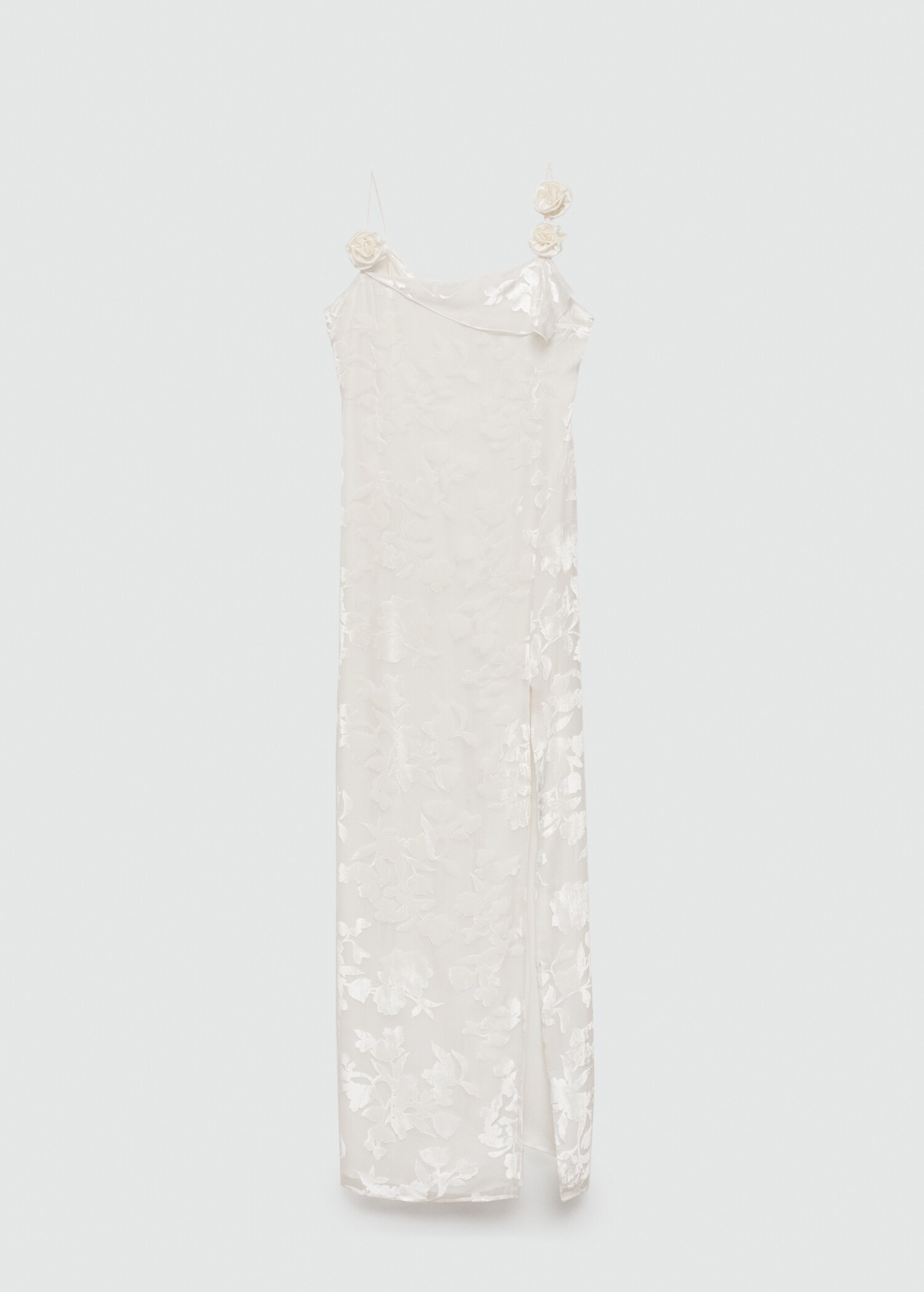 Floral devoré dress with side opening - Women | MANGO USA