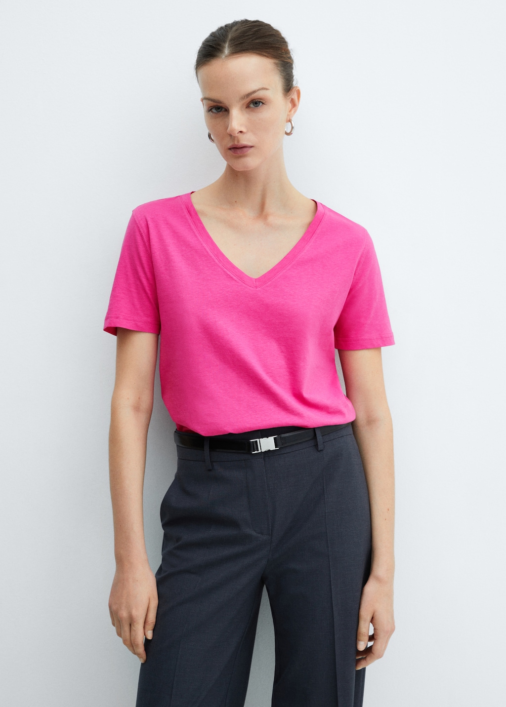 100 Cotton V Neck T Shirt Woman Mango India