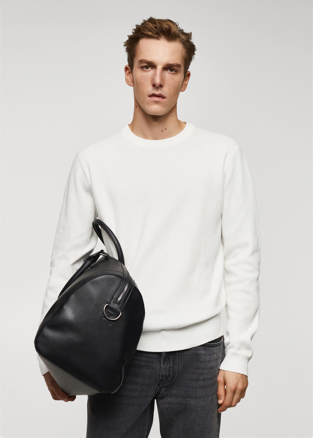 Structured Cotton Sweater Men Mango Indonesia