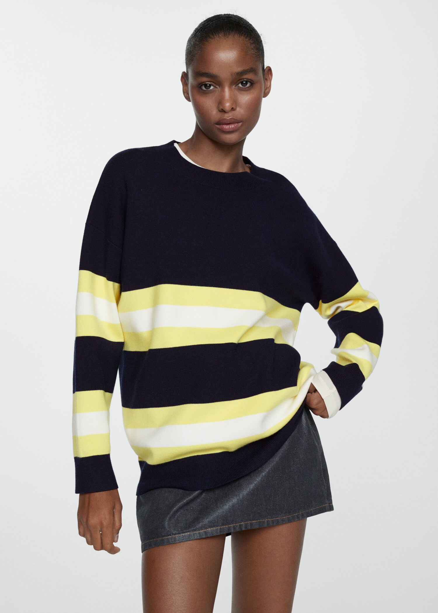 Striped knit sweater - Women | MANGO USA