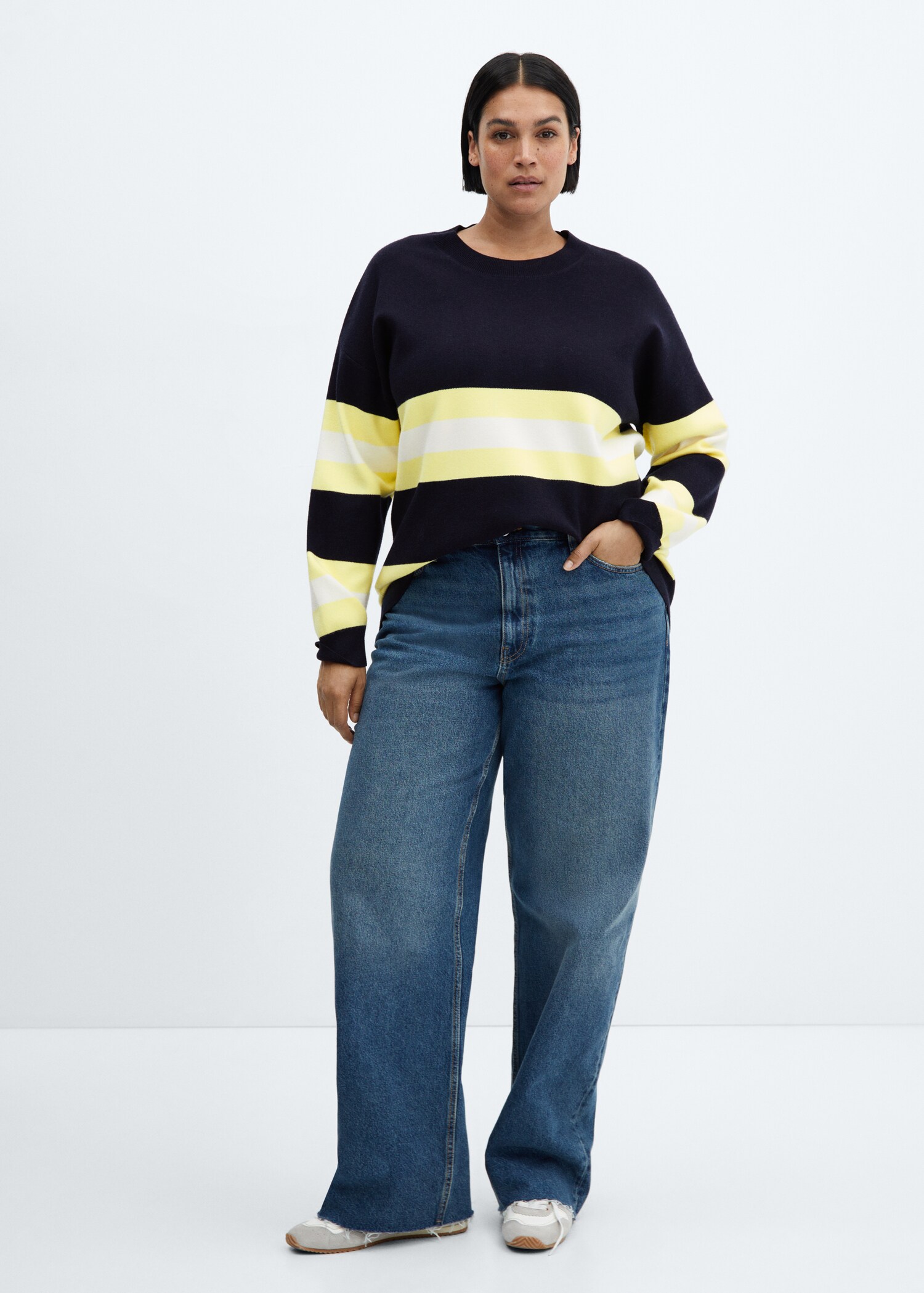 Striped knit sweater - Woman | MANGO USA