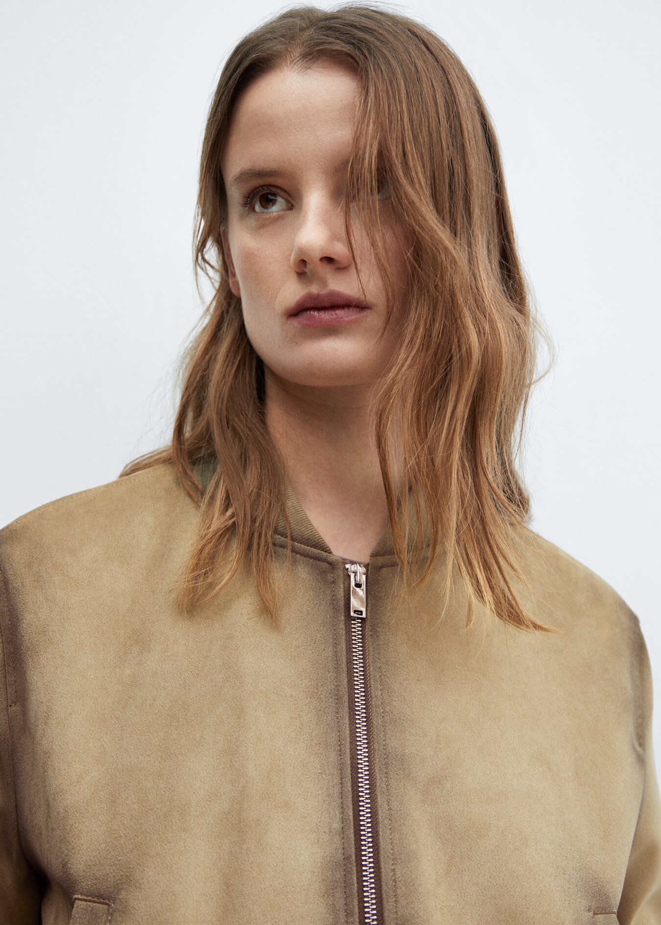Worn leather-effect bomber jacket - Women | MANGO USA