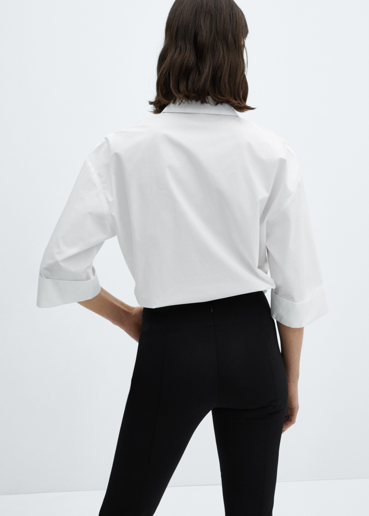 Adjustable hem cotton shirt - Woman | MANGO USA