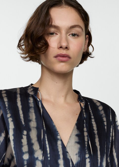 Printed Satin Dress Women Mango Usa