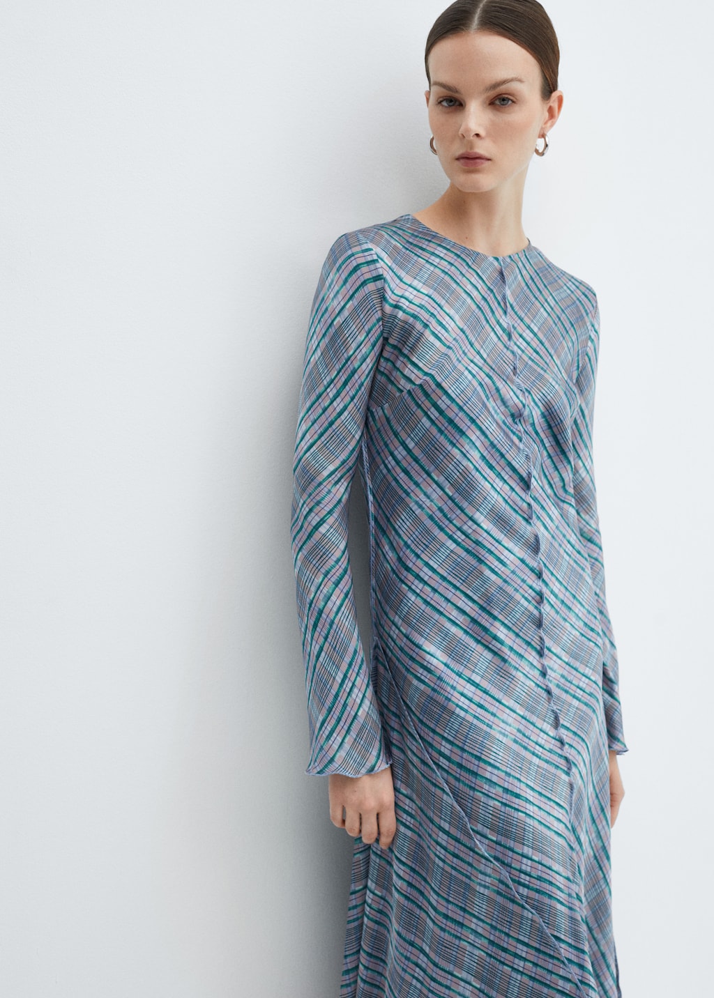 Satin checkered dress