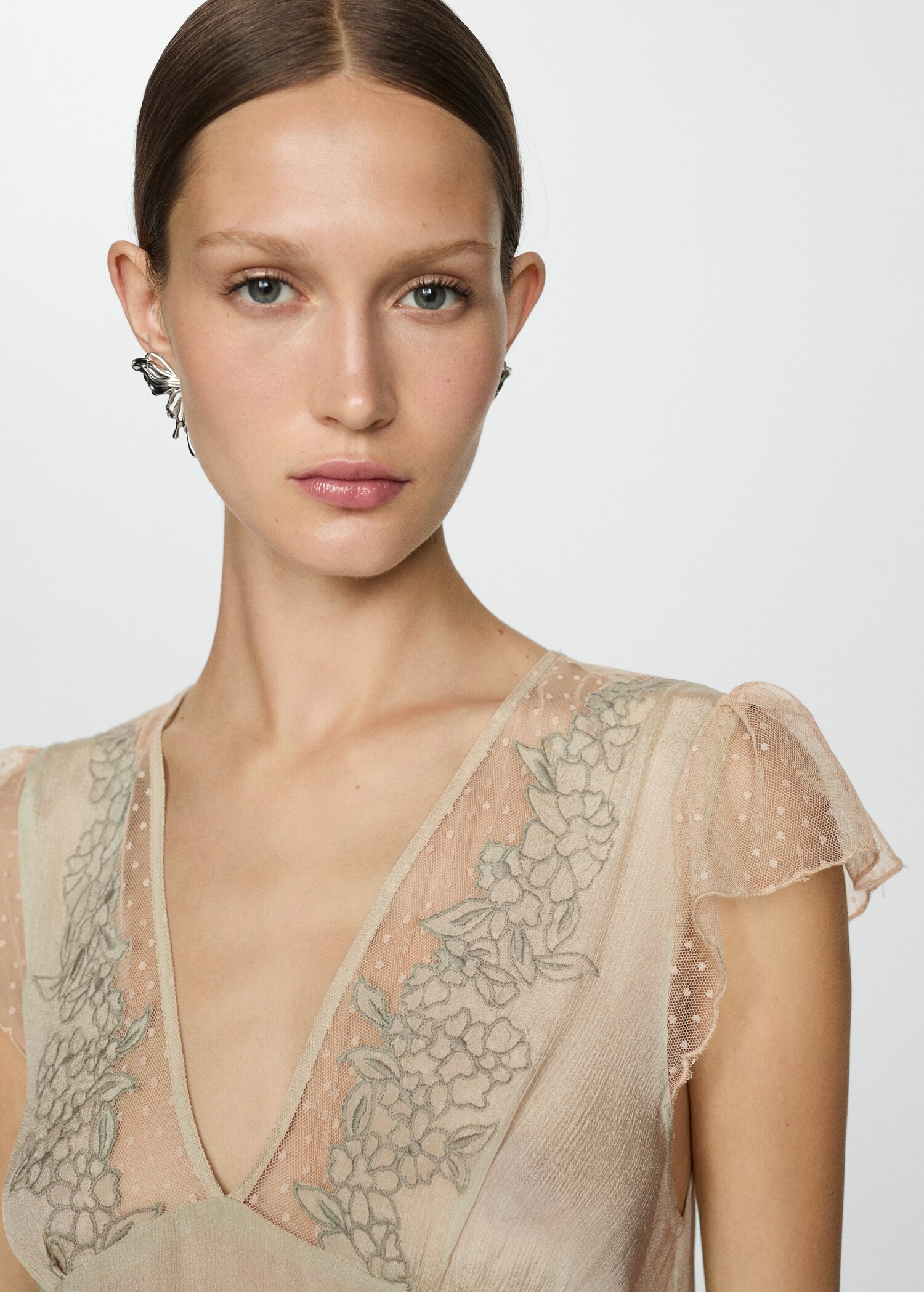 Embroidered Asymmetric Blouse Woman Mango Usa
