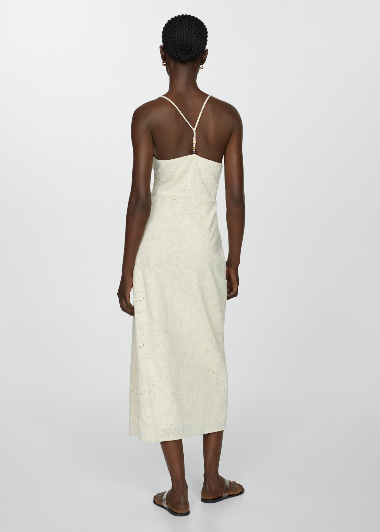 Embroidered dress with side slit - Women | MANGO United Kingdom