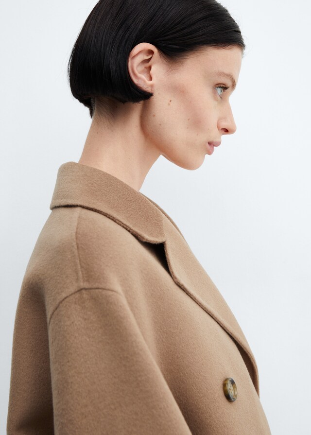 Handmade oversized wool coat - Women | MANGO USA