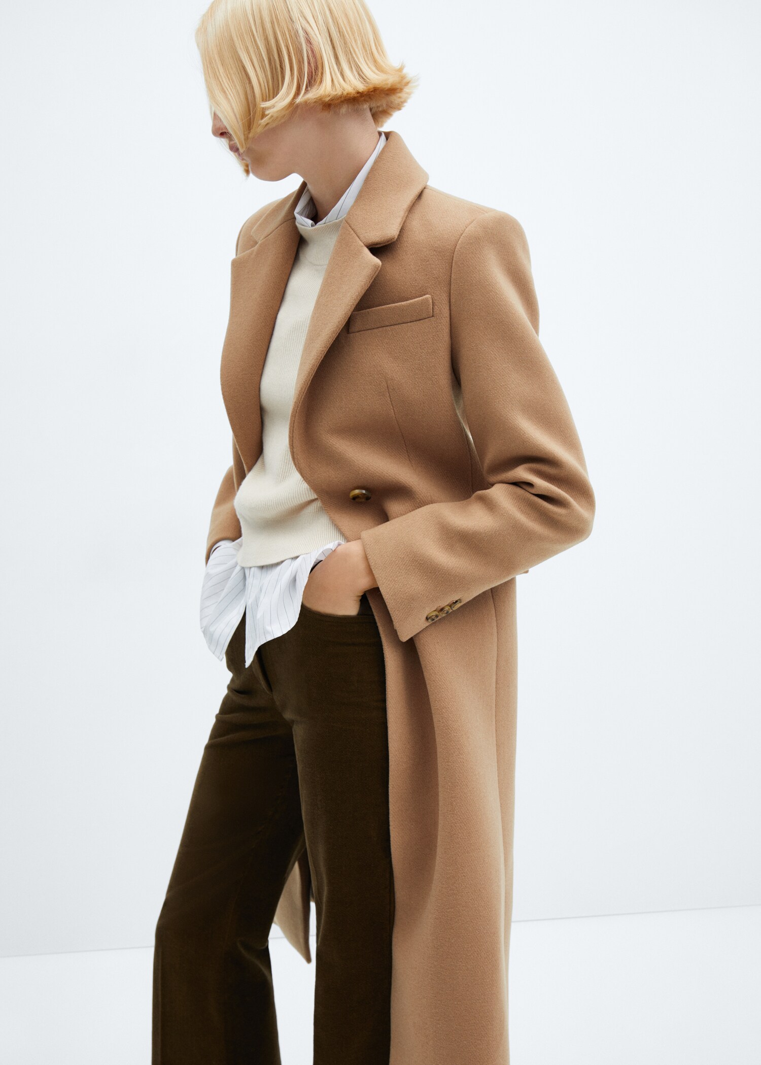 Tailored wool coat - Women | MANGO USA