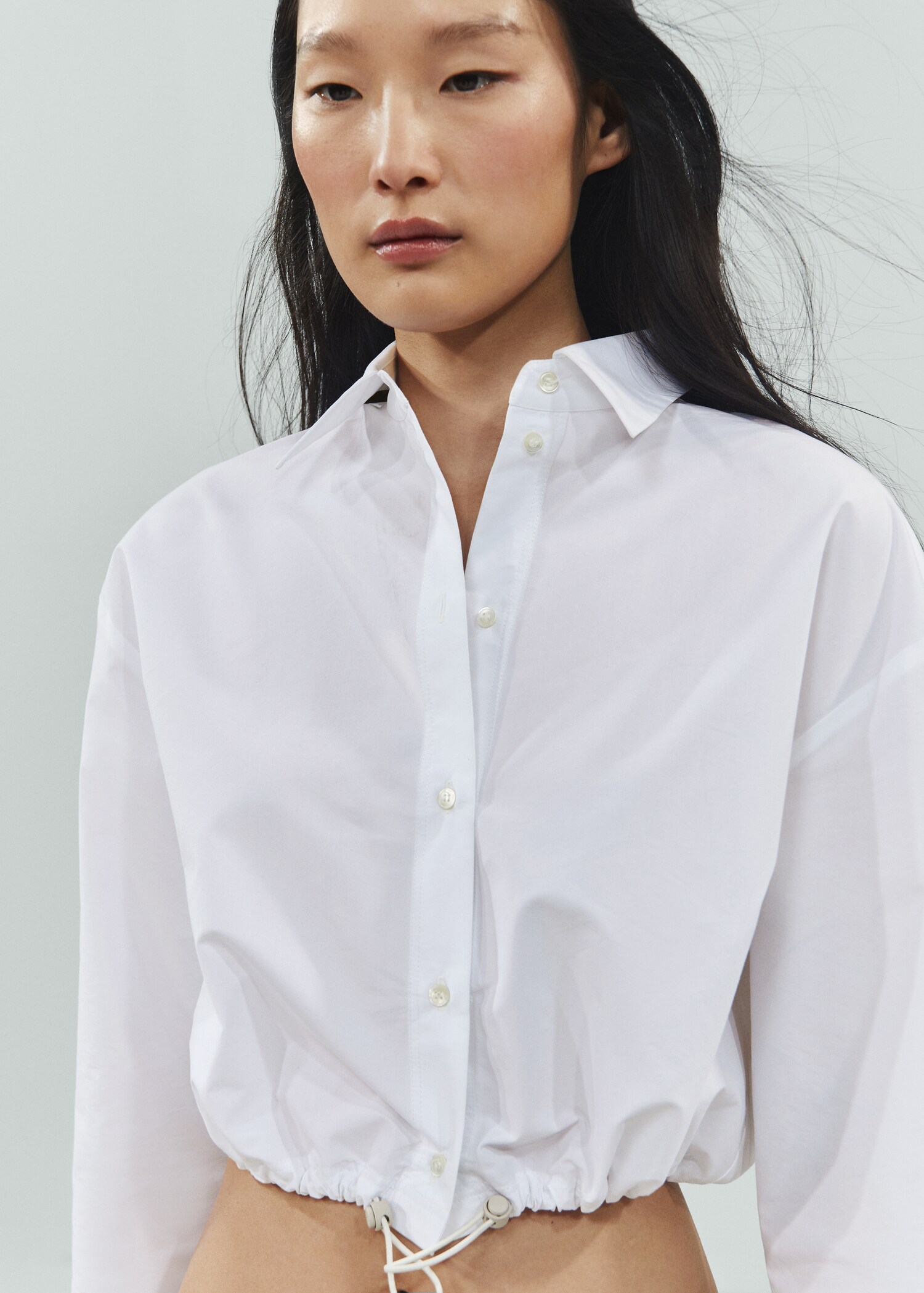Cotton parachute shirt - Woman | MANGO USA