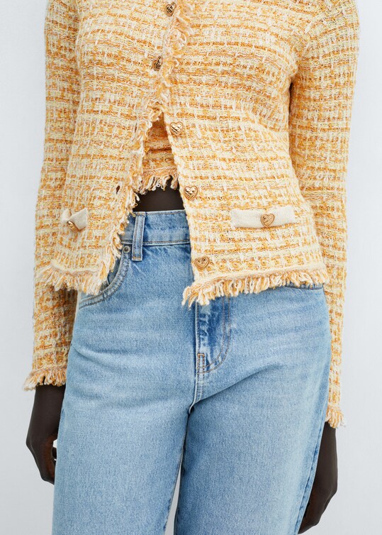 Pocket Tweed Cardigan Women Mango Taiwan Area
