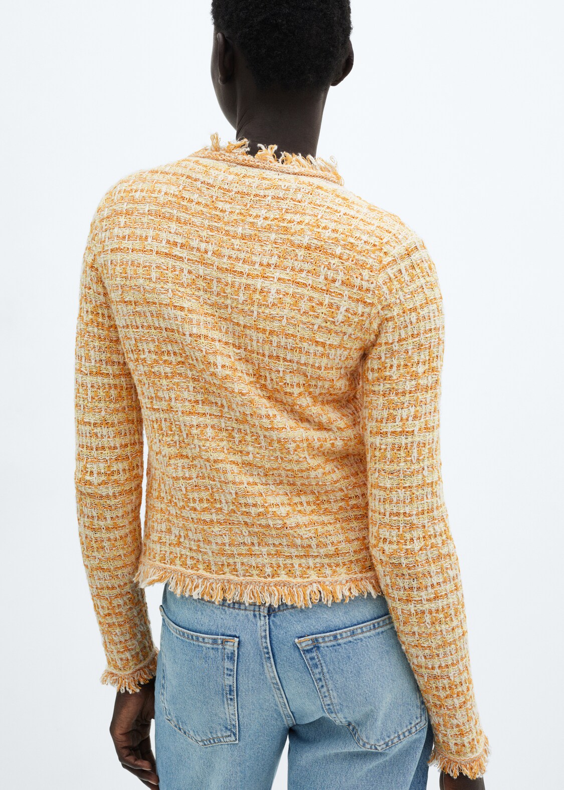 Pocket tweed cardigan - Women | MANGO Taiwan area