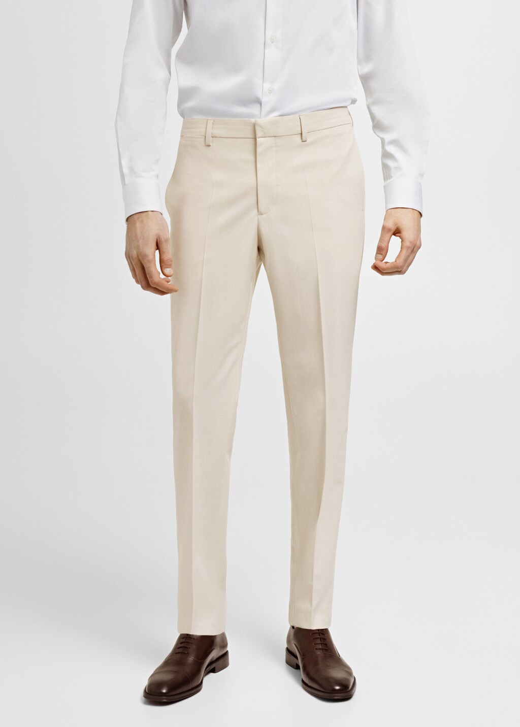 Stretch fabric super slim-fit suit trousers