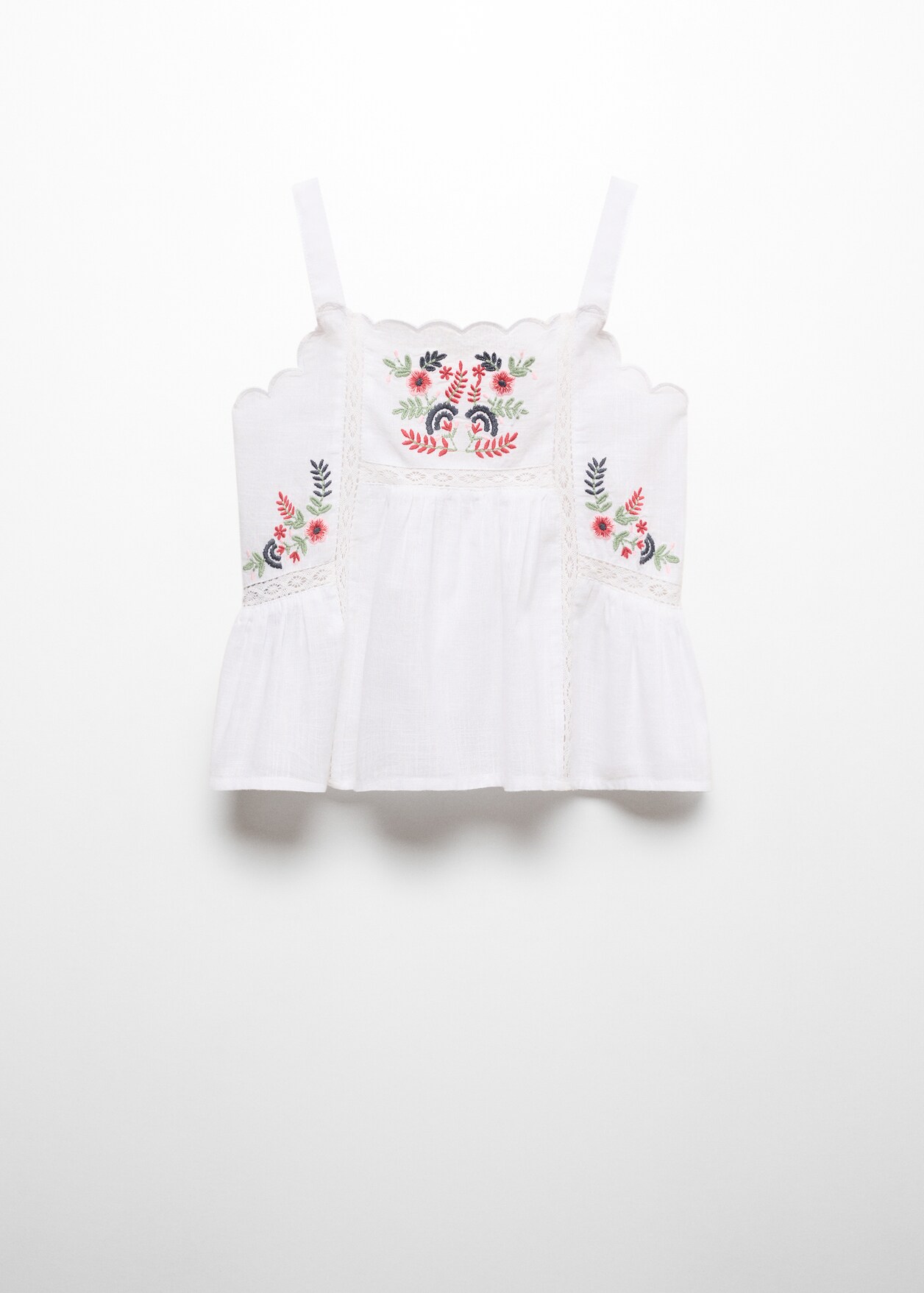 Embroidered flower top