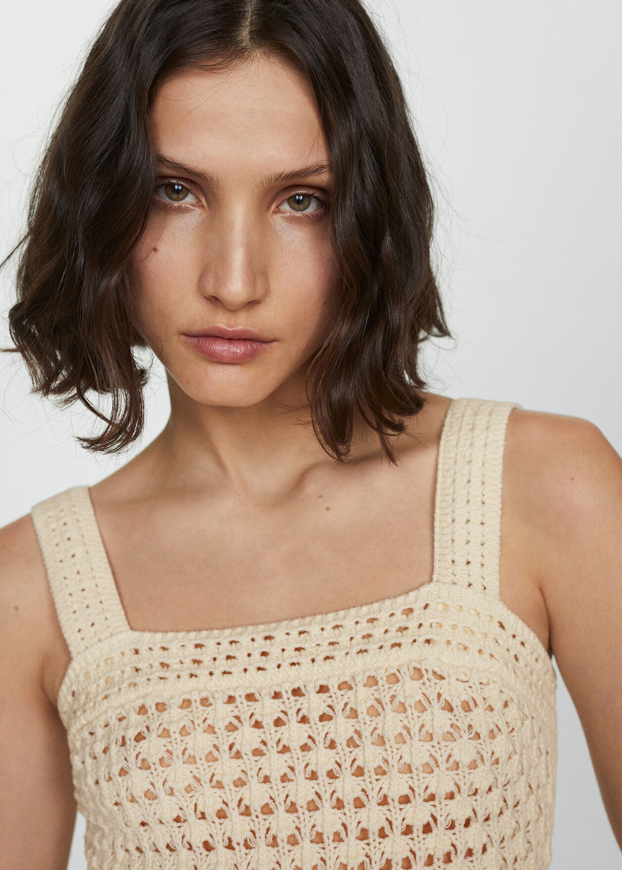 Crochet top with straps - Woman | MANGO United Kingdom