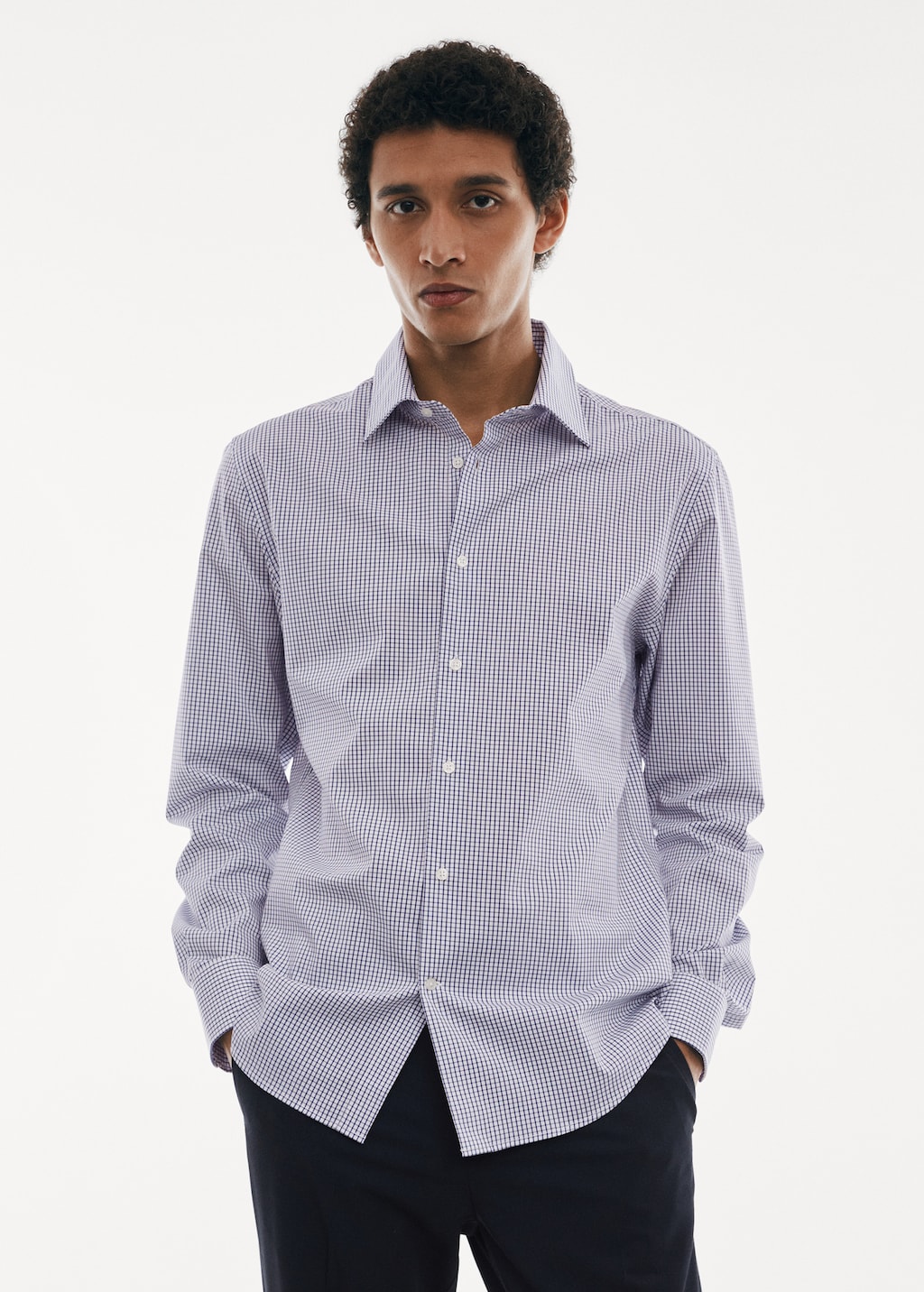 Micro-stretch fabric shirt - Man | MANGO USA