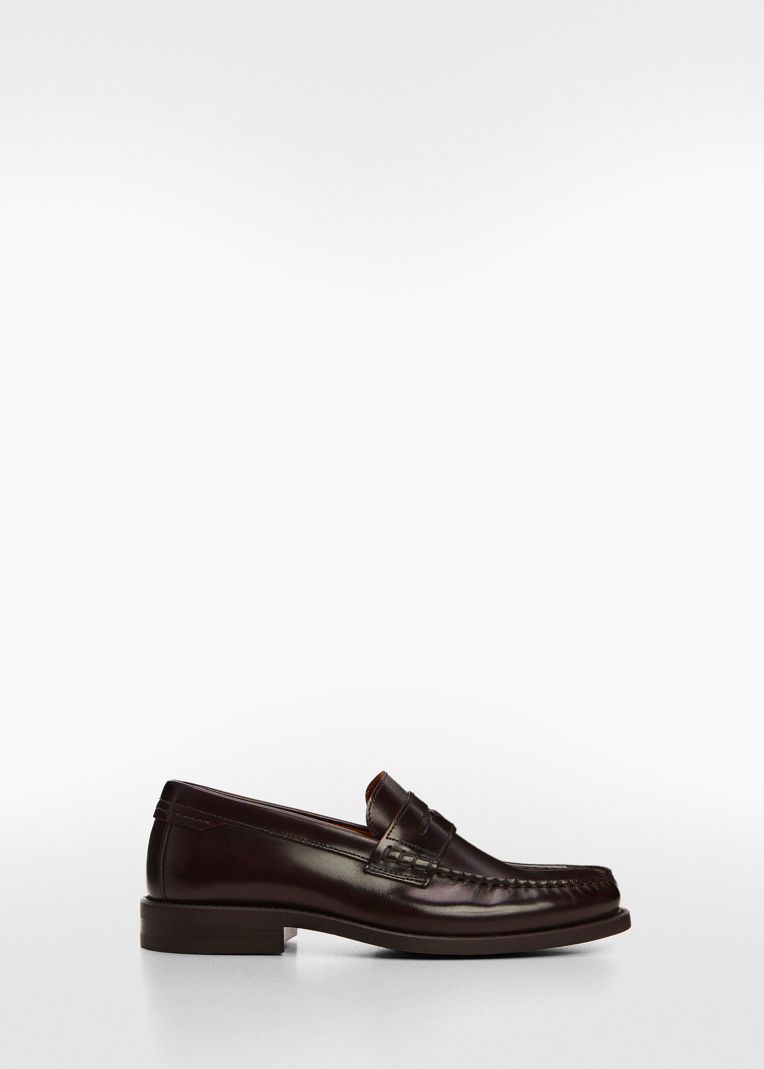 Leather penny loafers - Man | MANGO USA