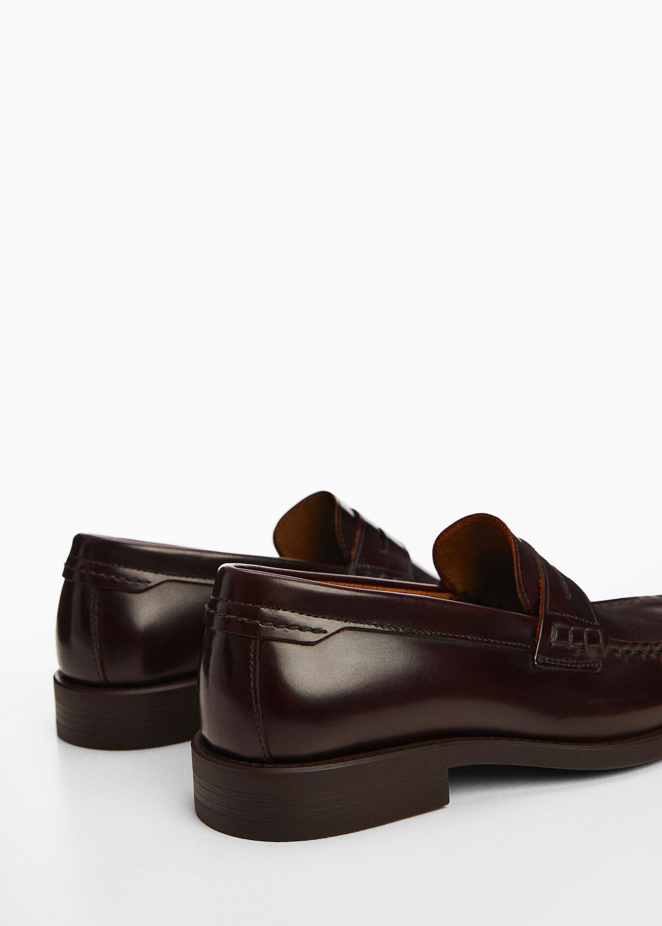 Leather penny loafers - Man | MANGO USA
