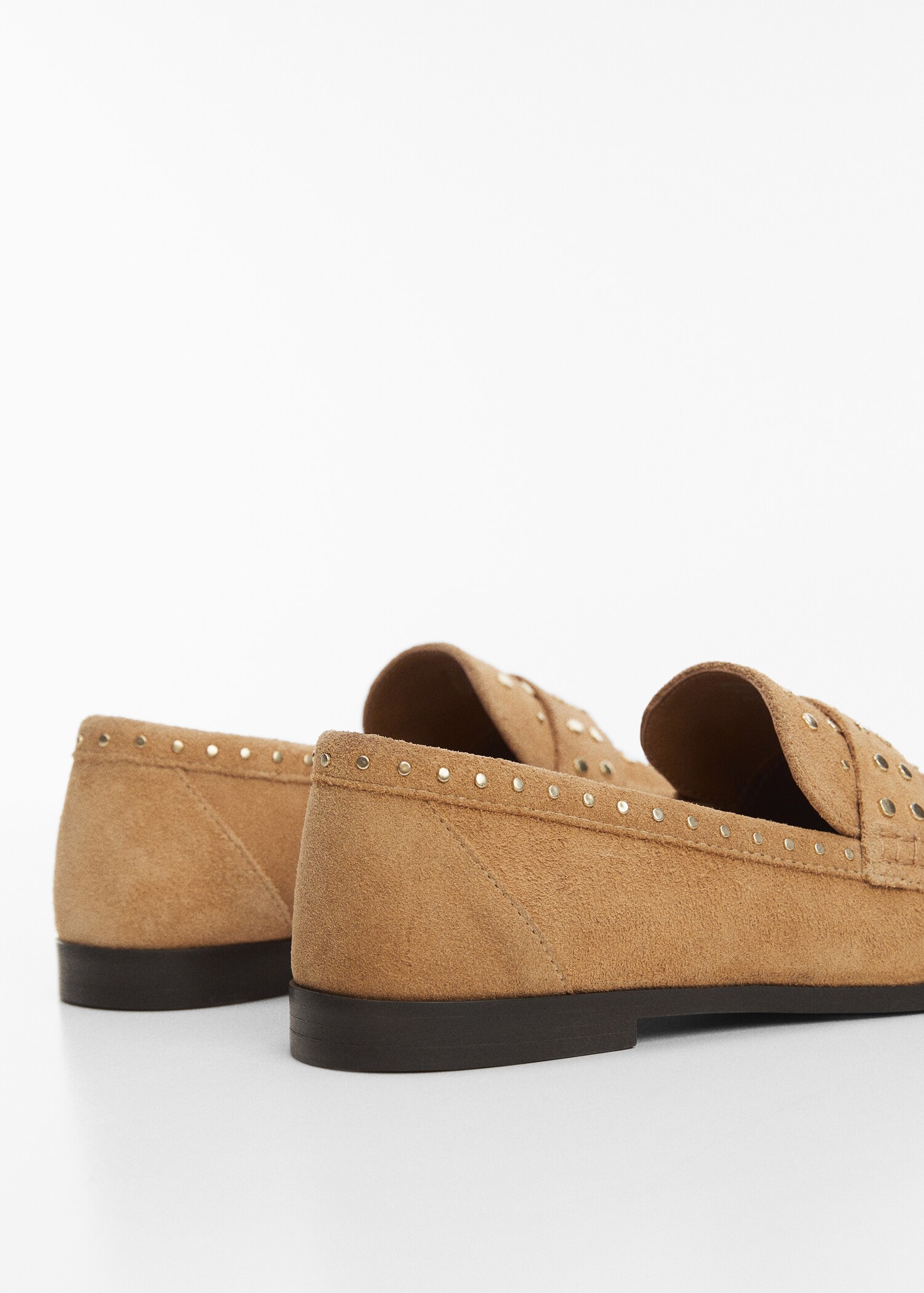 Studded leather loafers - Woman | MANGO USA