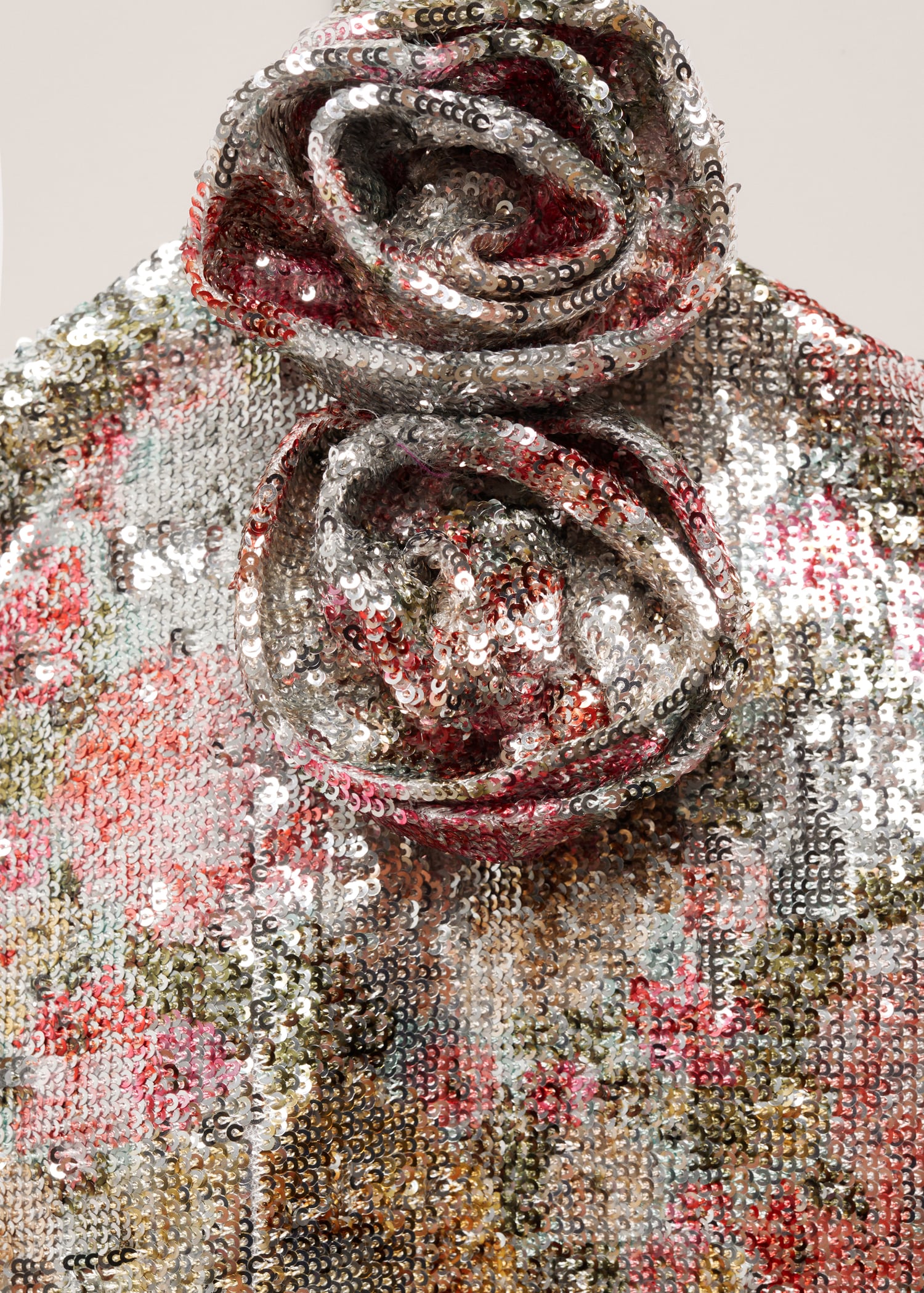 Sequinned Halter Neck Floral Dress Woman Mango Usa