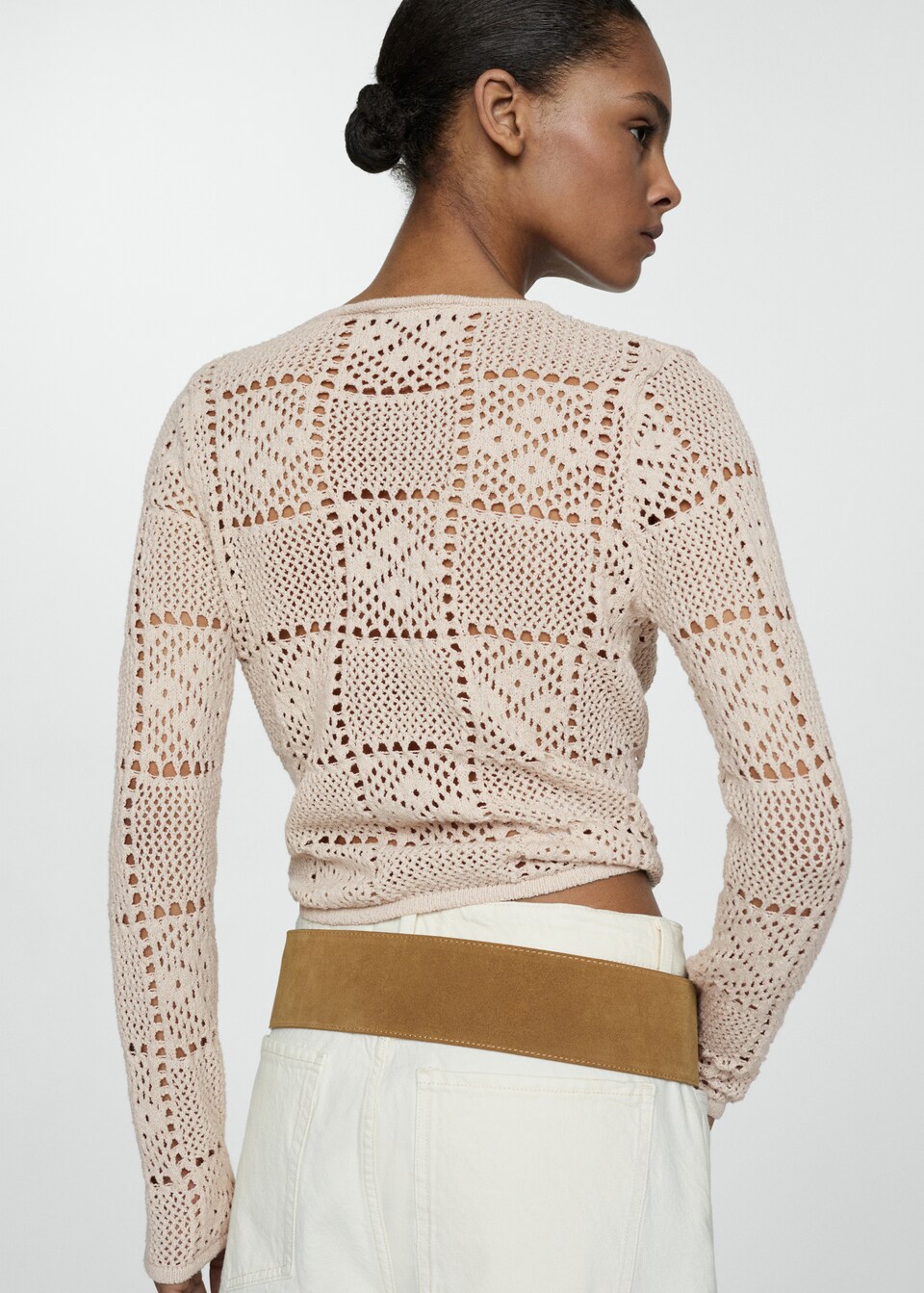 Crochet sweater with openwork details - Women | MANGO USA