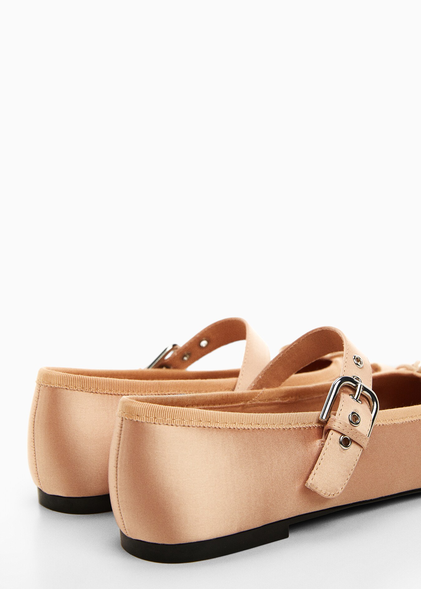Satin Ballet Flats With Buckle Woman Mango Usa