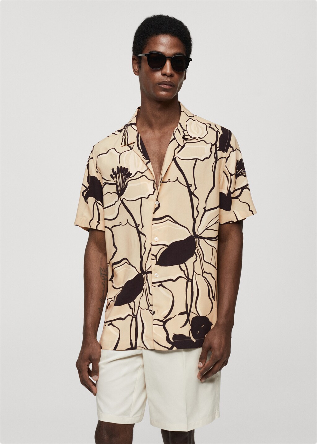 Regular-fit flowy printed shirt - Man | MANGO Egypt