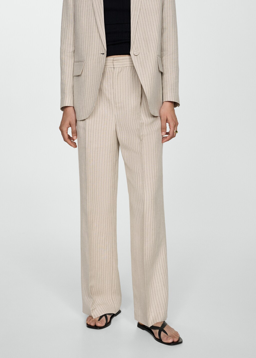 Striped Suit Trousers Woman Mango United Arab Emirates