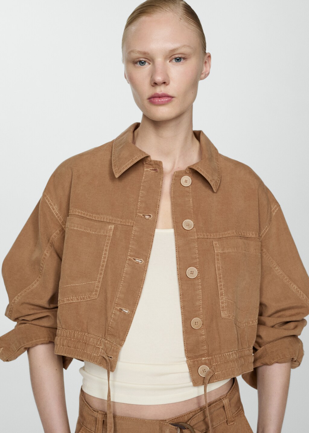 Lyocell jacket with bow - Women | MANGO Vietnam
