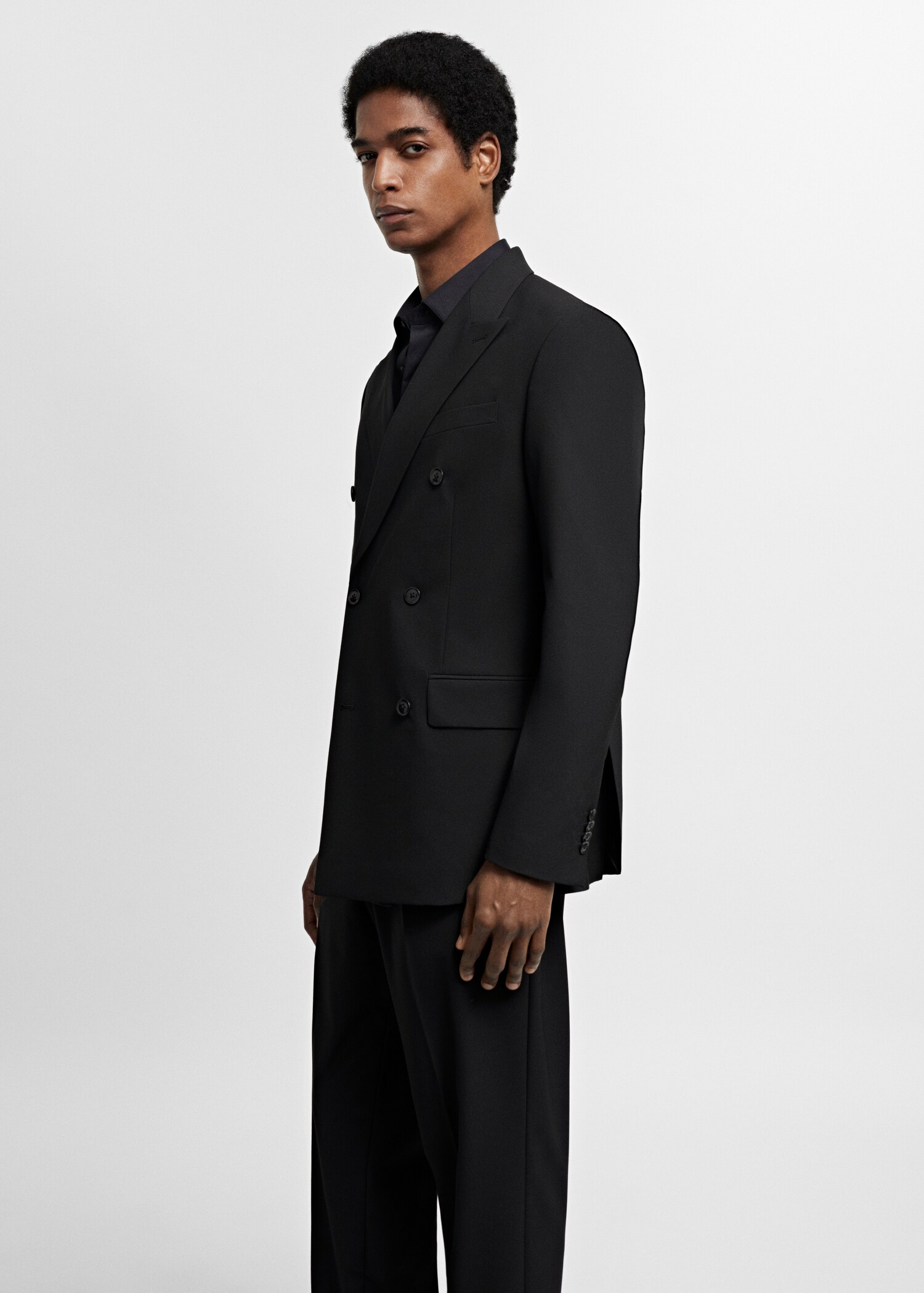Slim fit double-breasted suit blazer - Men | MANGO USA