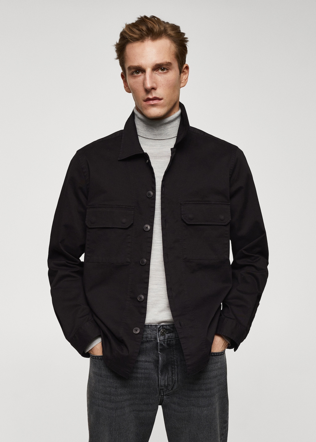 Stretch Cotton Overshirt With Pockets Men Mango Vietnam