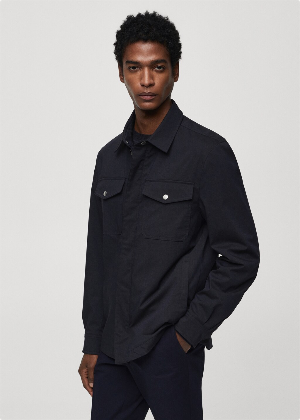 Water-repellent overshirt with pockets - Man | MANGO USA