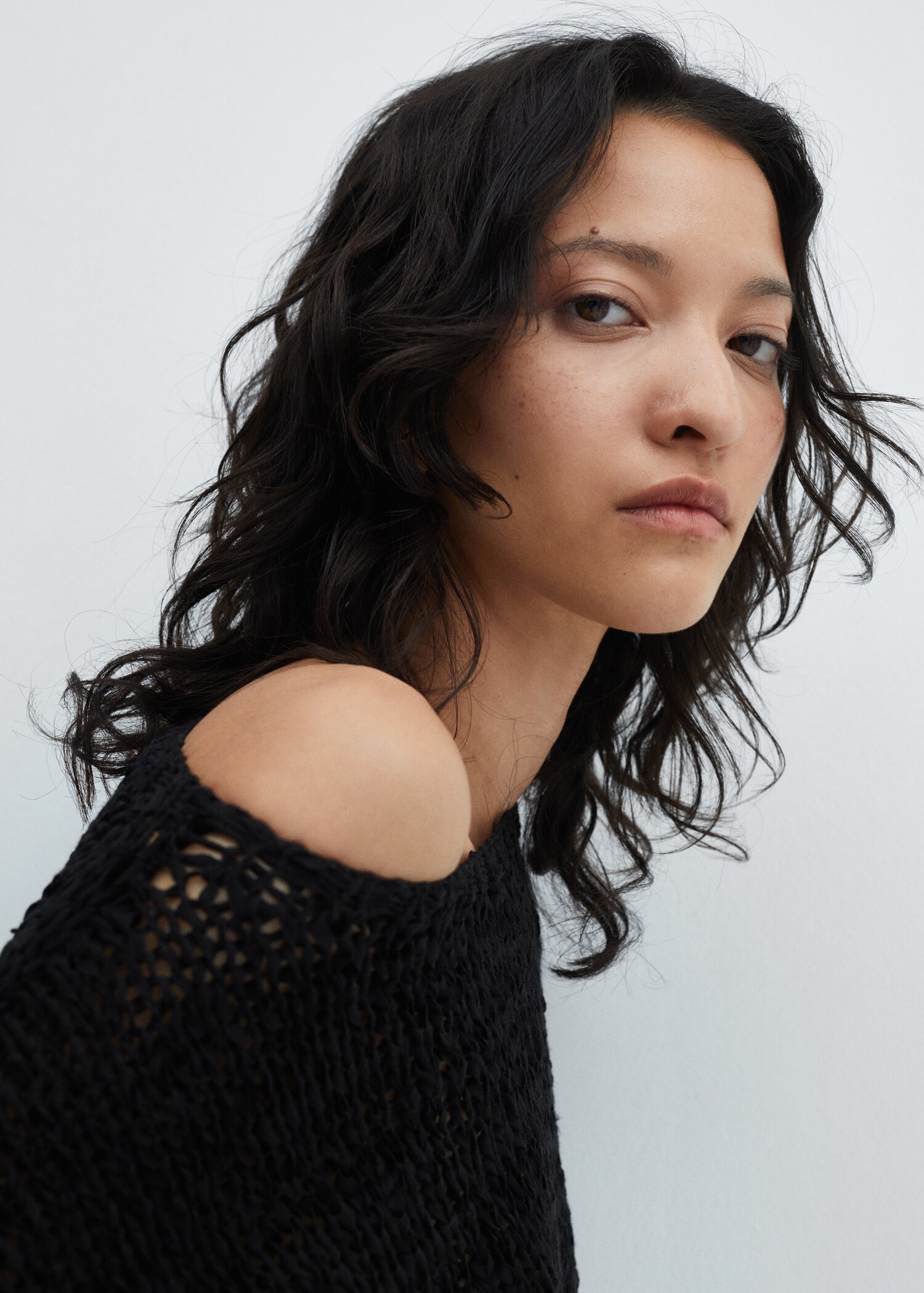 Kayık yaka örgü kazak - Kadın | MANGO Türkiye