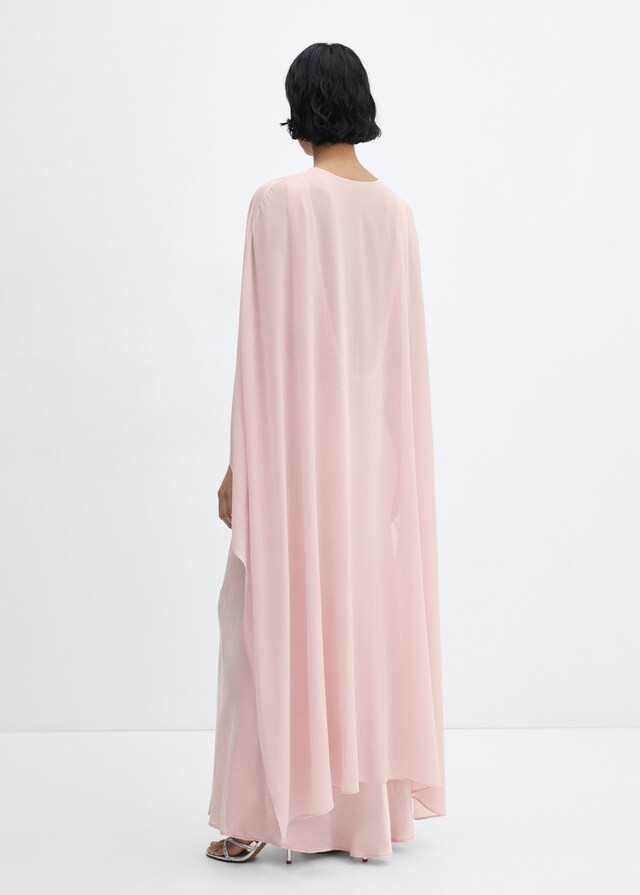 Asymmetric semi-transparent cape - Woman | MANGO USA