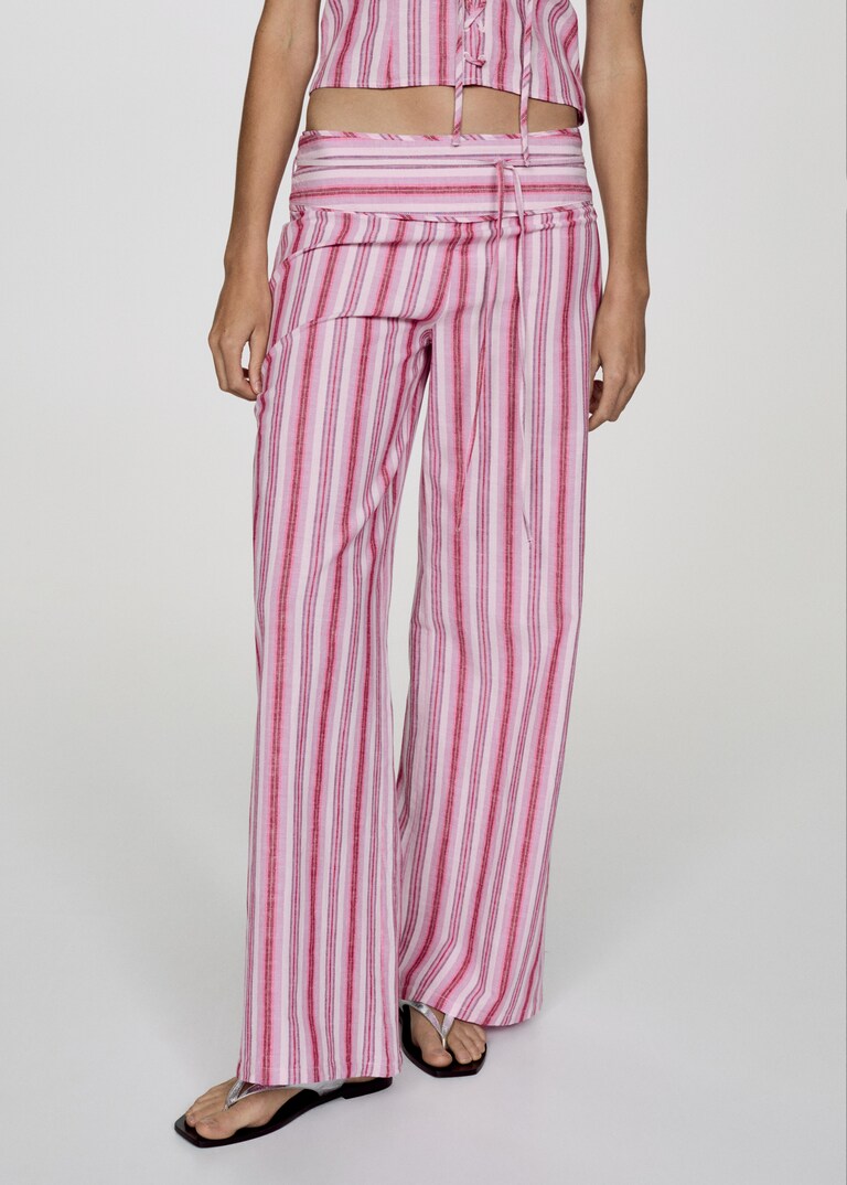 Stripes Printed Trousers Women Mng Australia