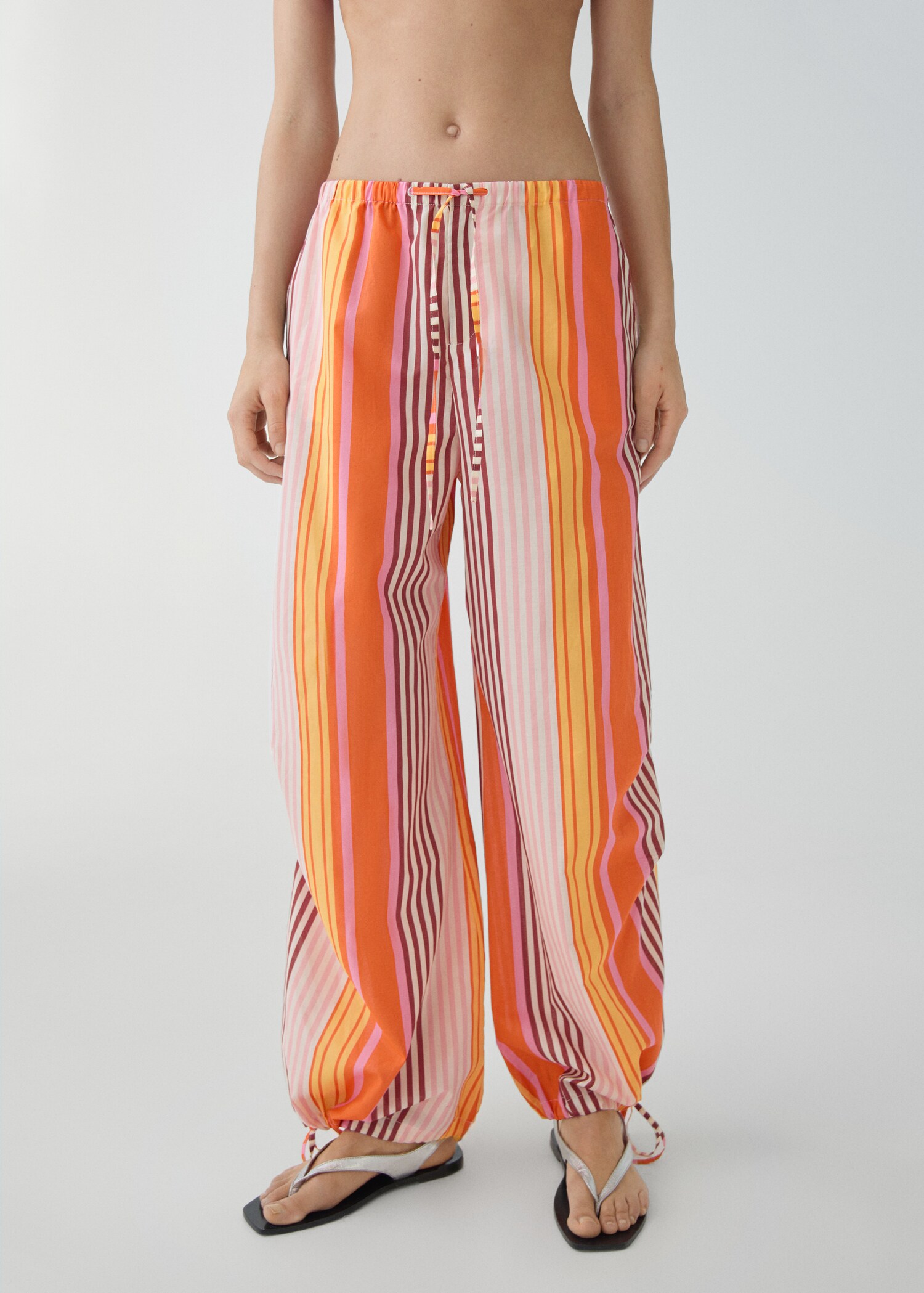 Parachute pants with striped print - Women | MANGO USA