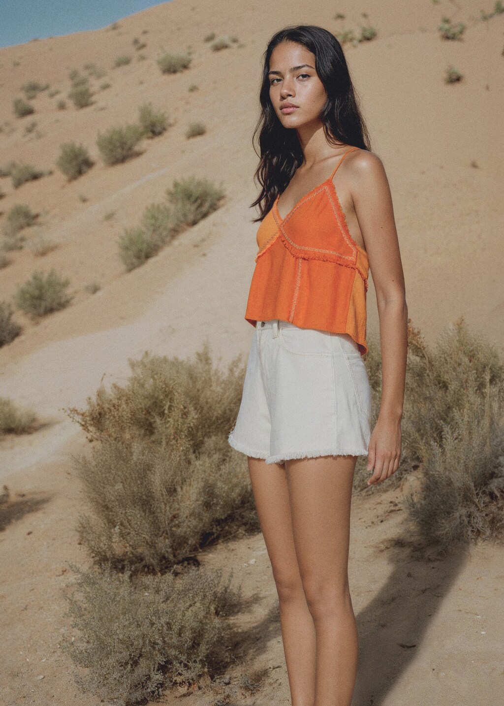 Contrast top with beaded details - Teen | MANGO USA