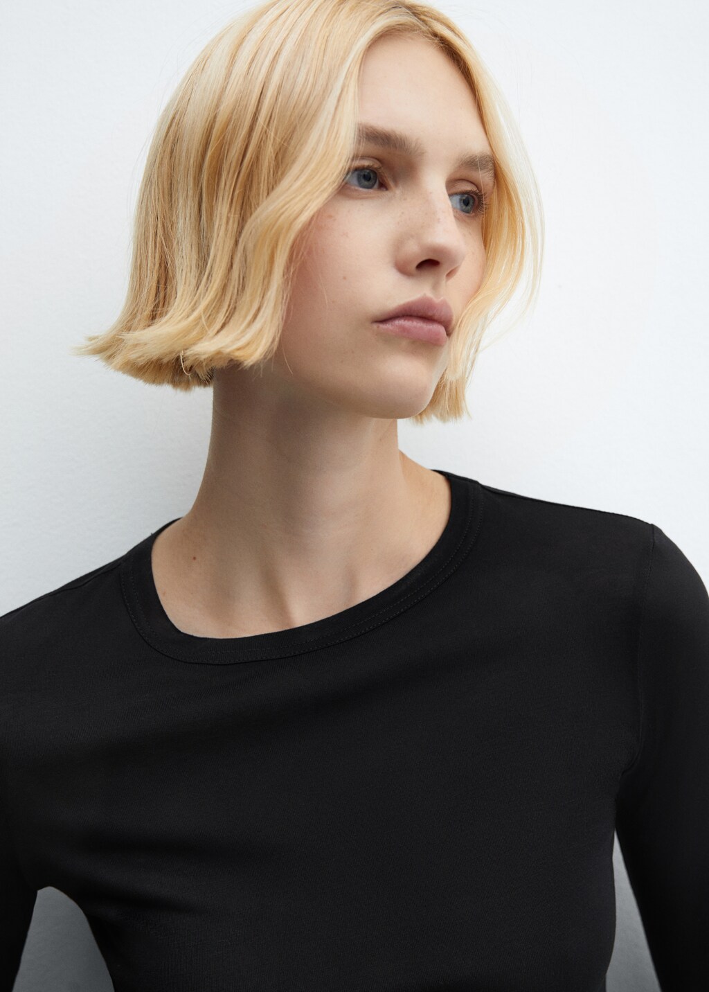 Round Neck Long Sleeved T Shirt Women Mango Usa