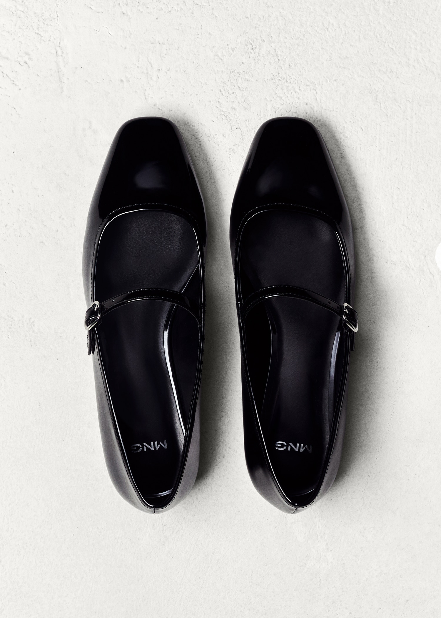 Patent Leather Effect Ballet Flats Woman Mng Australia