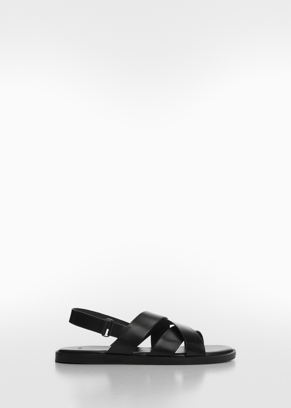 100% leather crossed strap sandal - Men | MANGO South Korea