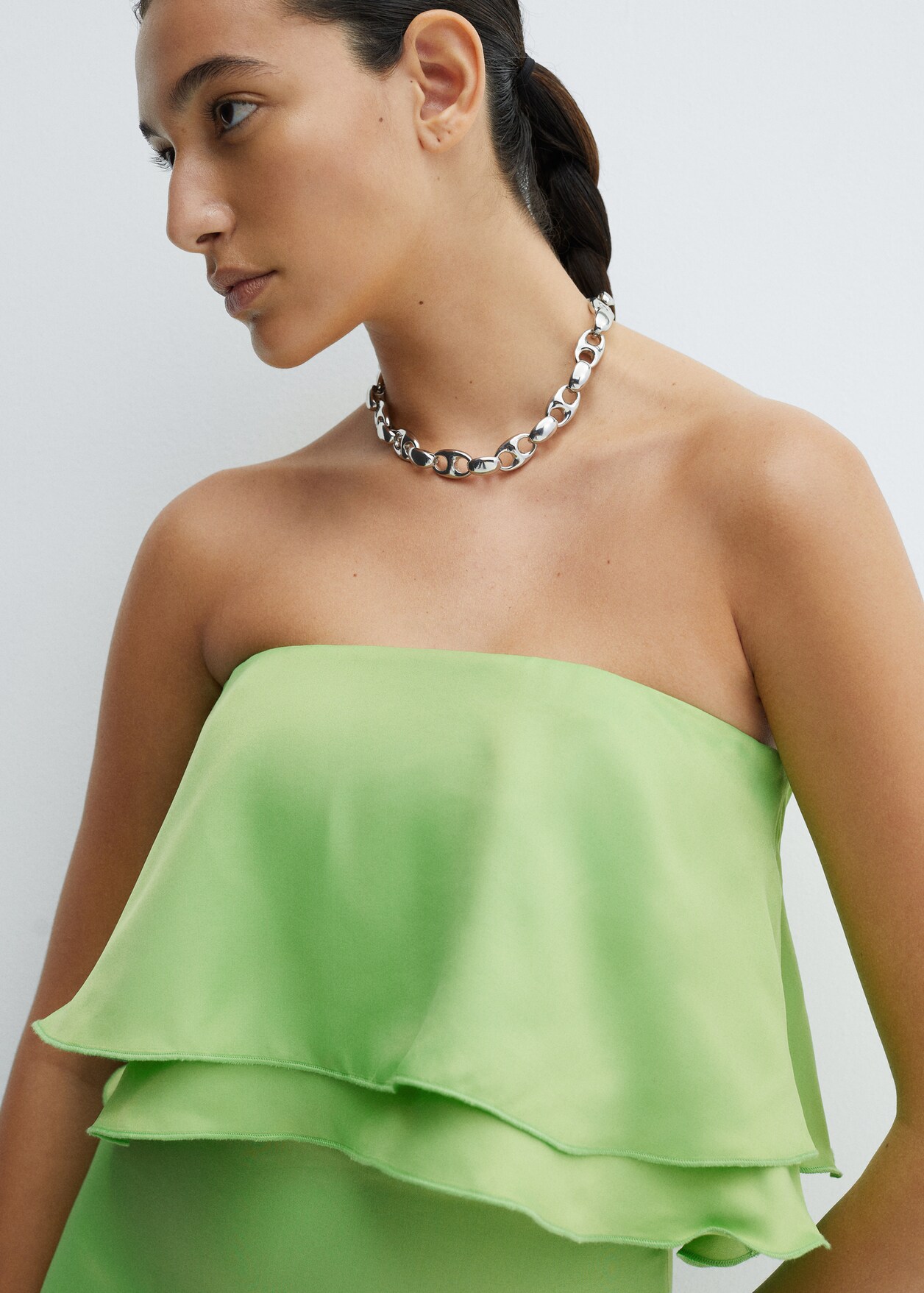 Strapless Dress With Ruffles