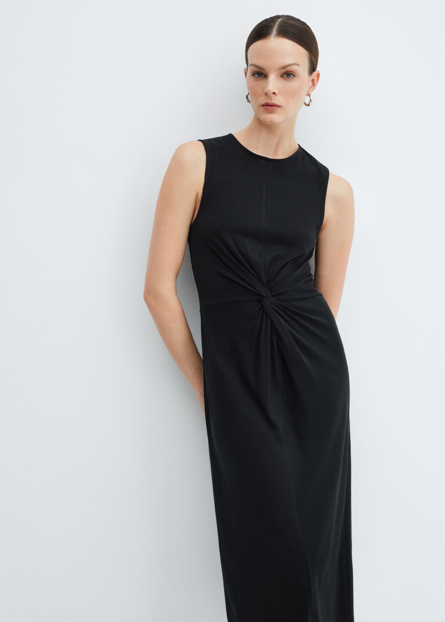 Knotted cotton dress - Women | MANGO USA