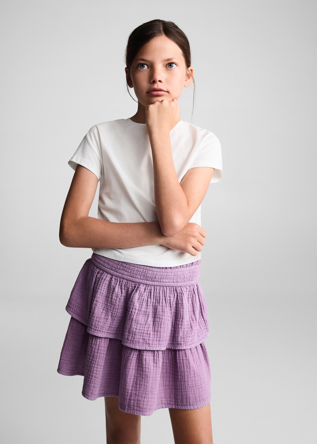 T-shirt katun dengan detail pucker - Anak-anak | MANGO Indonesia