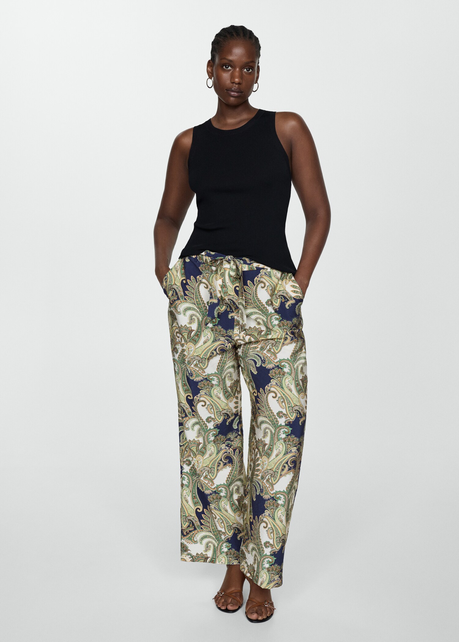 Bow printed pants - Woman | MANGO USA