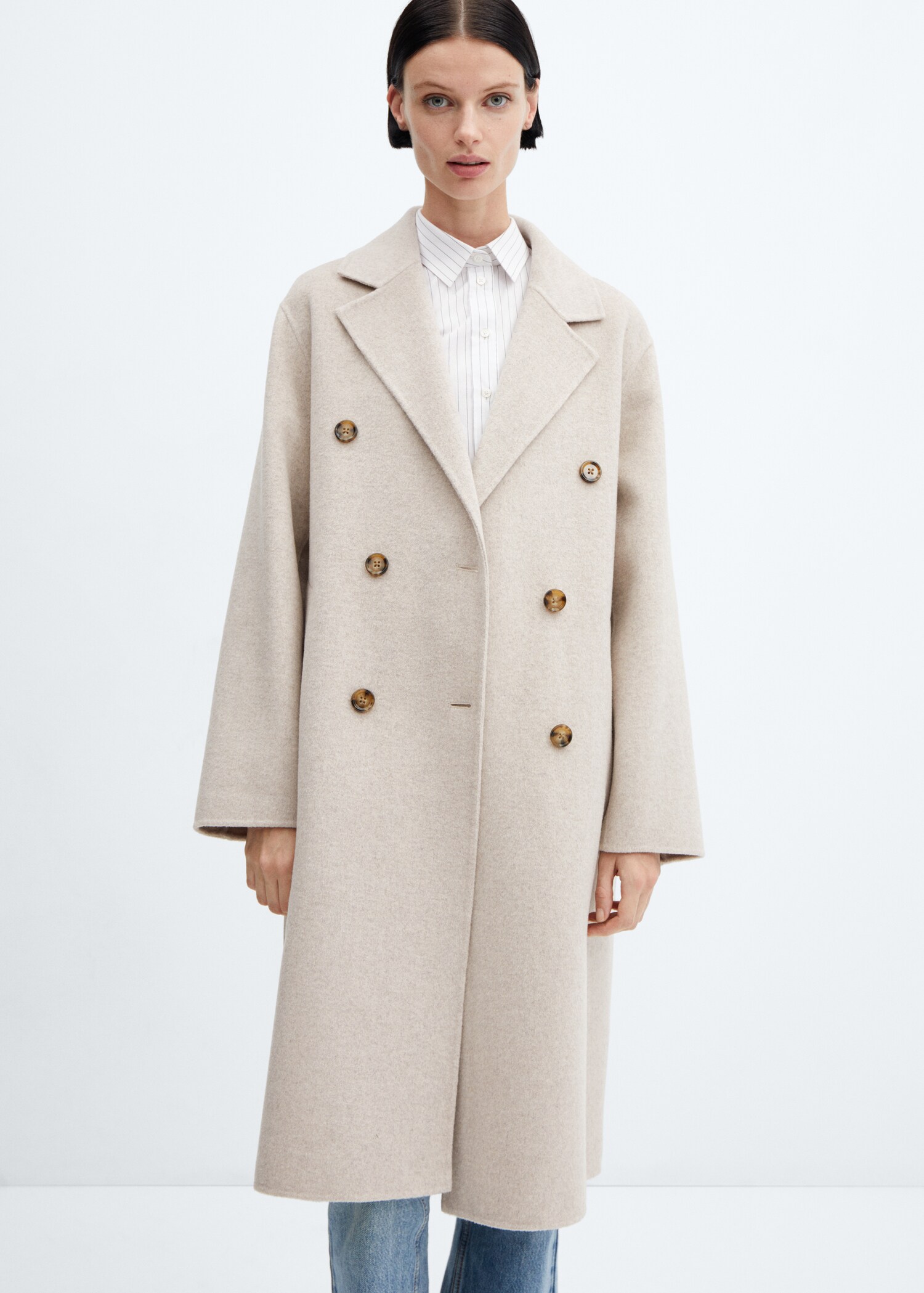 Handmade oversized wool coat - Women | MANGO USA